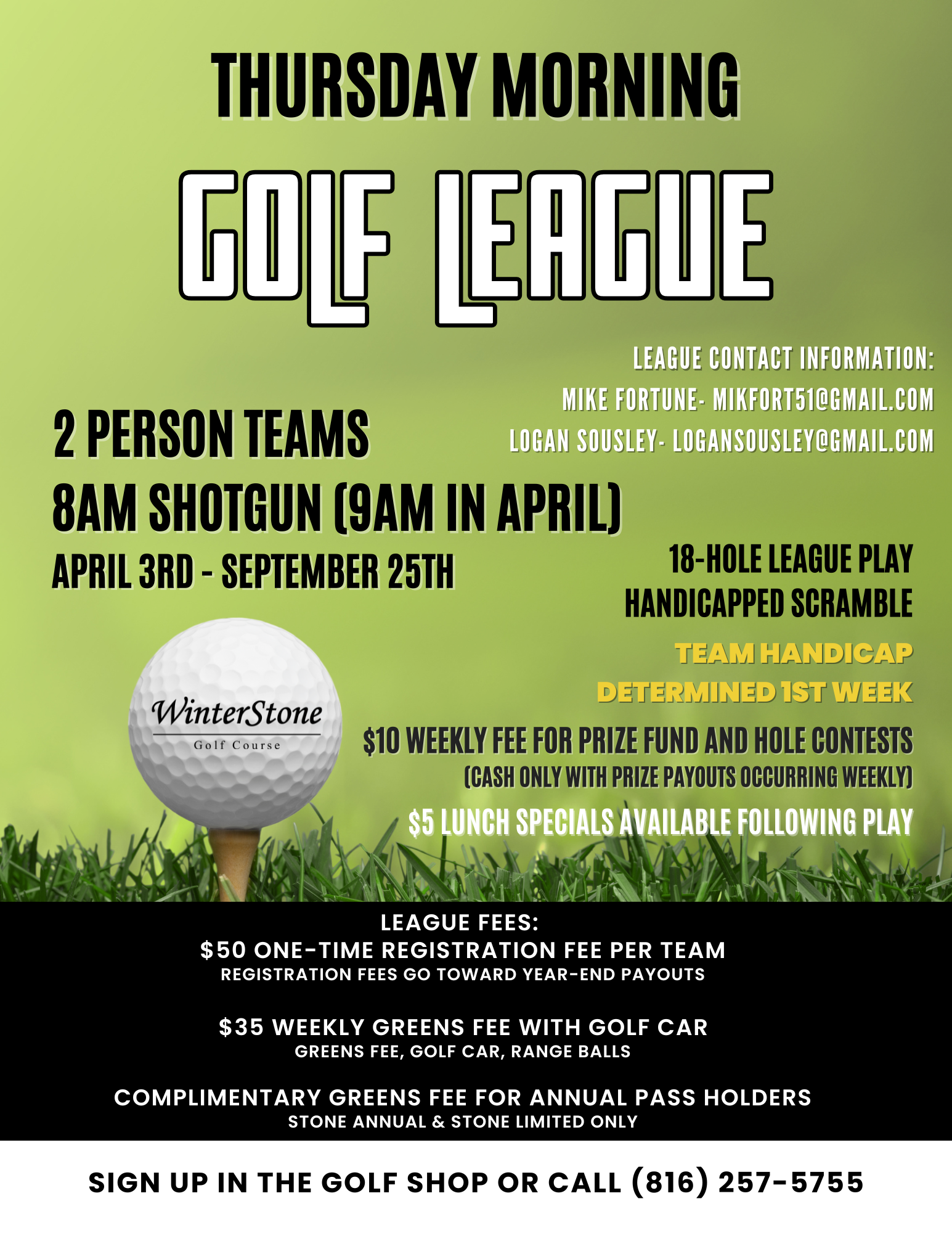 WinterStone Golf Course - Leagues